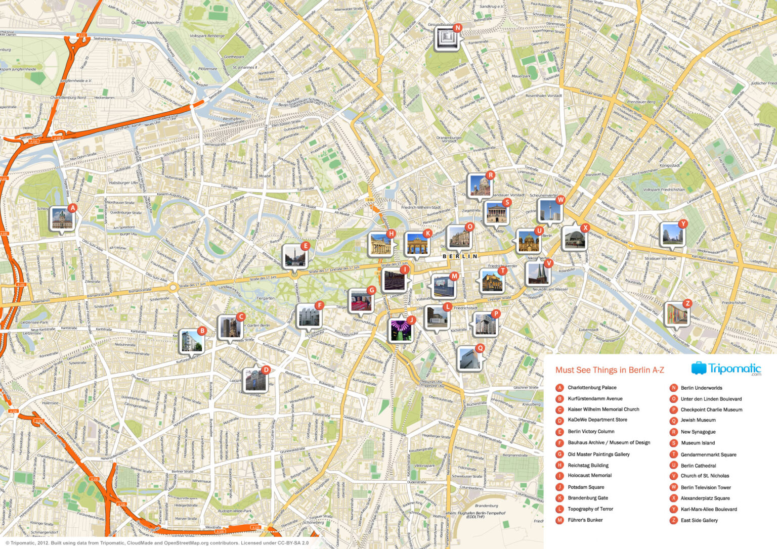 Verwunderlich Berlin Karte Sehenswrdigkeiten Bild